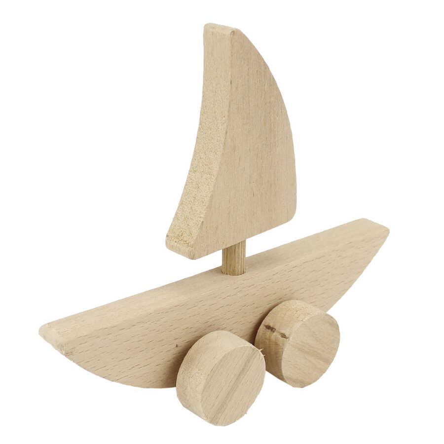 TO15 Ağaç Tekerlekli Yelkenli | TEKERLEKLİ OYUNCAKLAR | TARZREYON